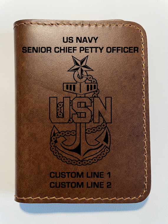 Leather Wallet US Navy Senior Chief Petty Officer - Etsy