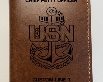 Leather Wallet - US Navy Senior Chief Petty Officer - Etsy