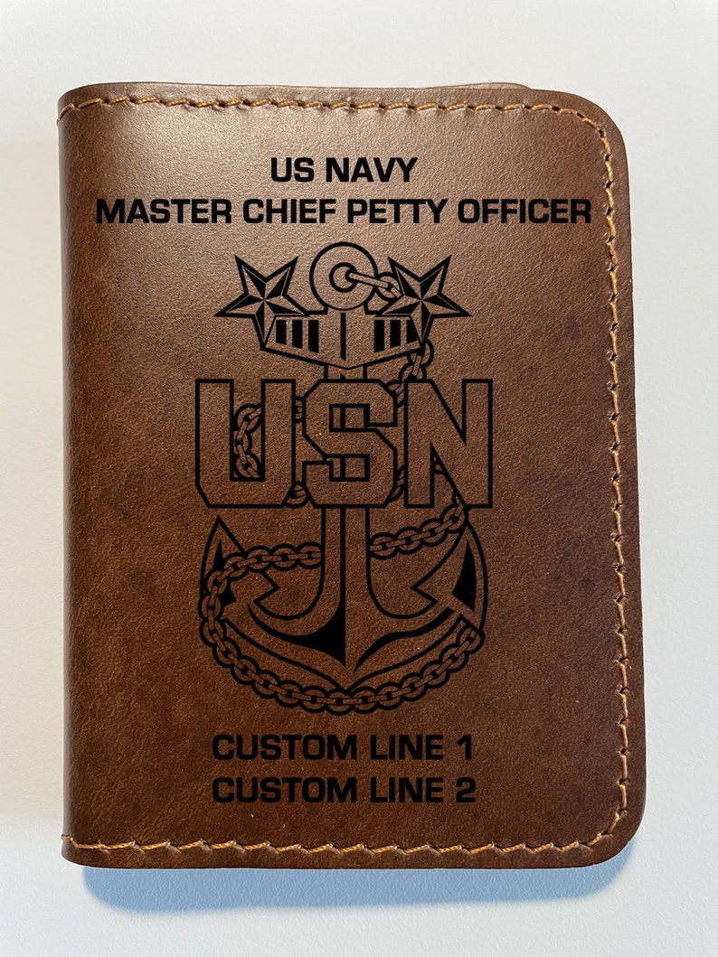 Leather Wallet - US Navy Master Chief Petty Officer - Etsy