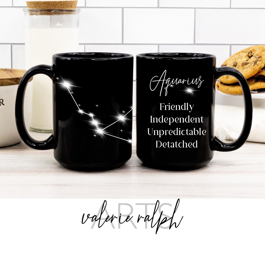 Aquarius Birthday Ceramic Mug, Zodiac Star Sign Mug, Gift for Her ...