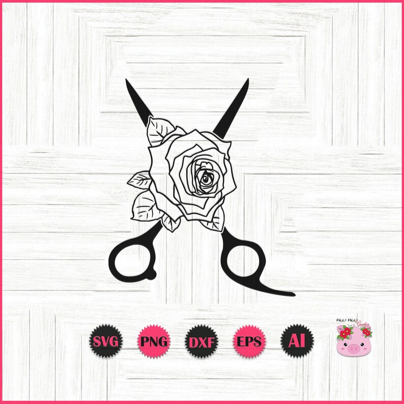 Hairdressers Scissors SVG, Cutting Svg File, Scissors With Flowers PNG ...