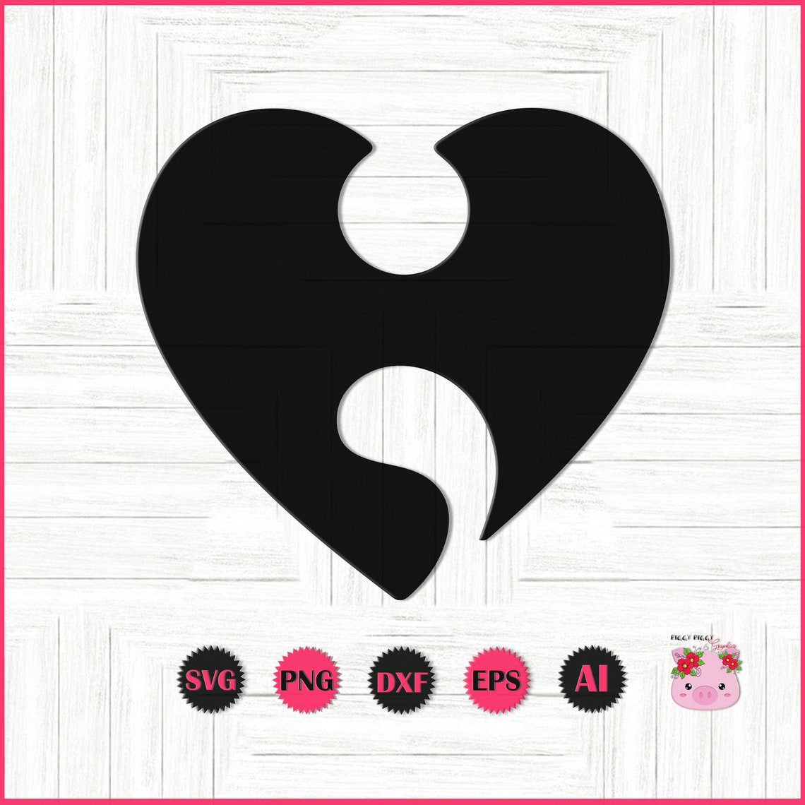 Semicolon SVG Heart Semicolon SVG Serotonin SVG Oxytocin | Etsy