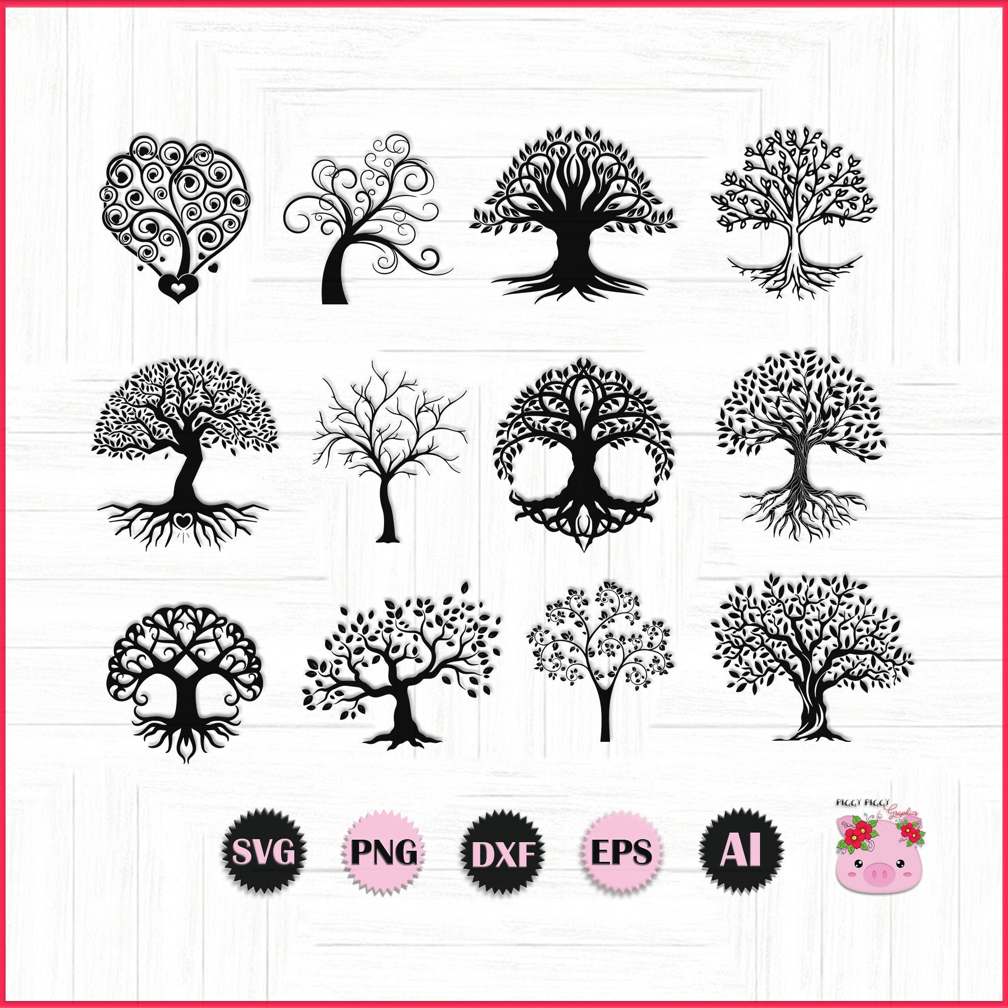 Tree of Life SVG, Tree Silhouette SVG, Tree of Life PNG, Tree Cut ...