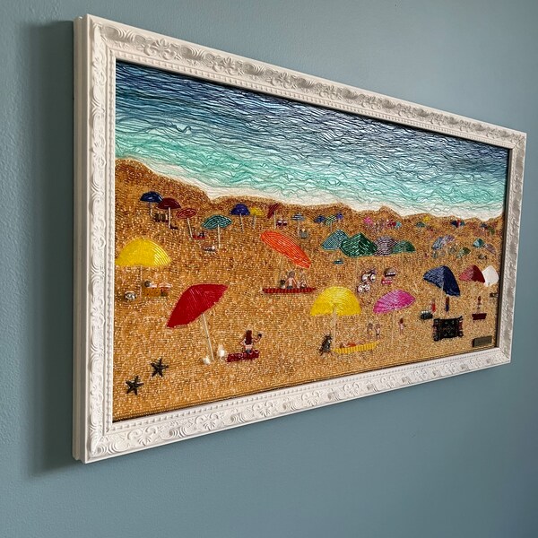 Mixed Media Beach Painting - Etsy