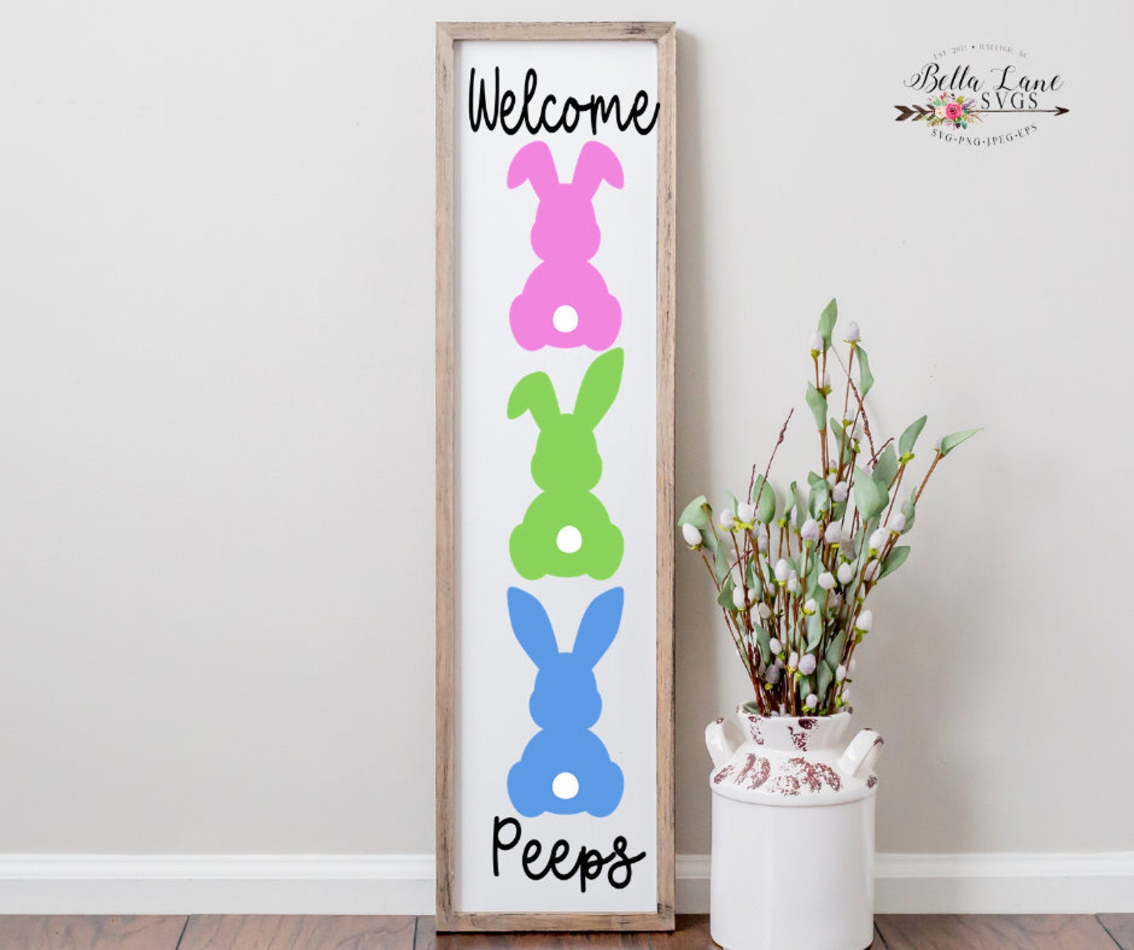 Welcome Peeps Easter Sign Svg, Front Porch Sign Svg, Easter Sign Svg ...