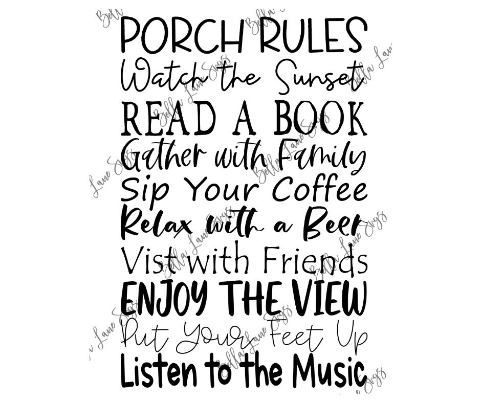 Porch Rules Svg Porch Rules Sign Sign for Porch Porch Sign | Etsy