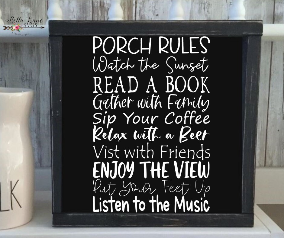 Porch Rules Svg Porch Rules Sign Sign for Porch Porch Sign | Etsy
