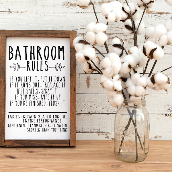 Farmhouse Bathroom Signs - Etsy