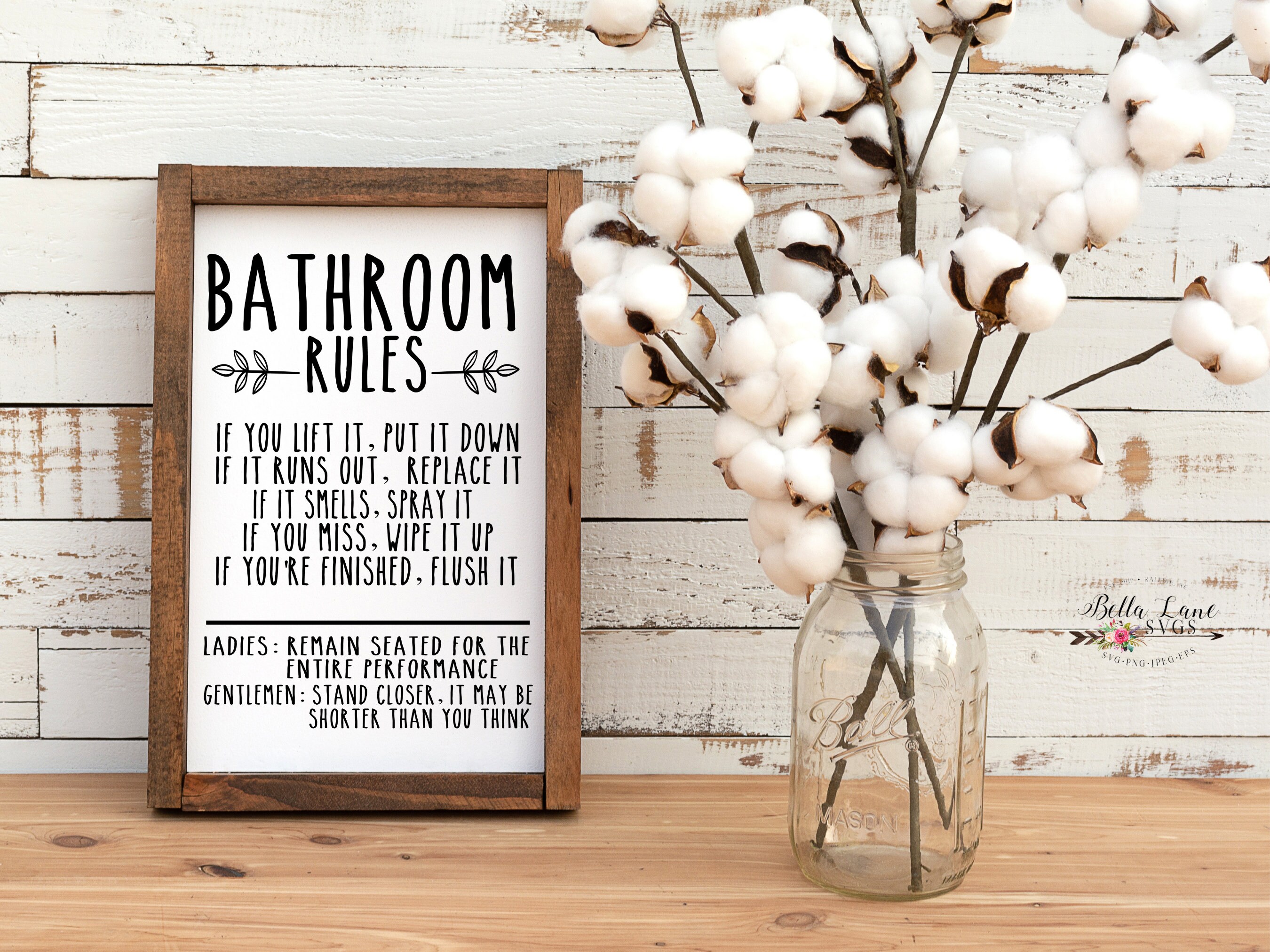 Bathroom Rules Svg Farmhouse Bathroom Sign Svg Farmhouse - Etsy