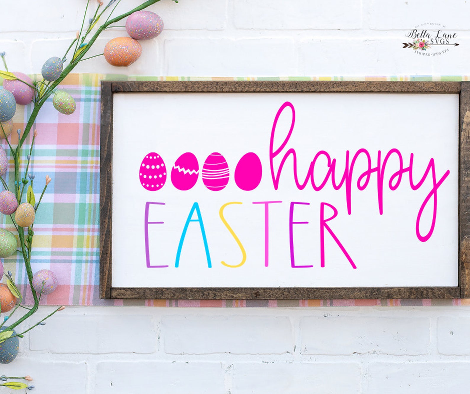 Happy Easter Svg, Happy Easter Pillow Svg, Happy Easter Sign Svg ...