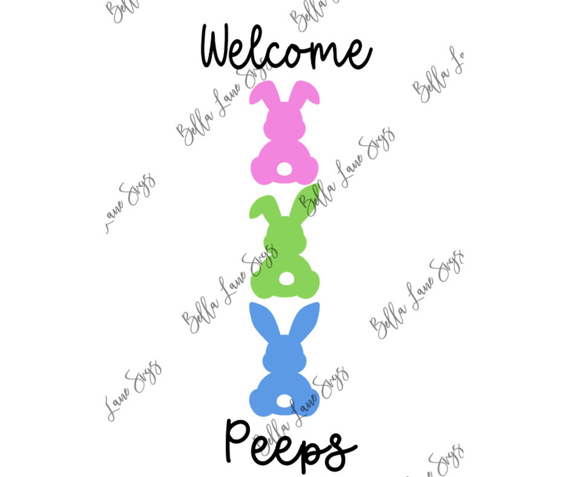 Welcome Peeps Easter Sign Svg Front Porch Sign Svg Easter - Etsy