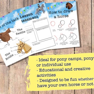 Horse Workbook-illustrated Digital Download for Pony Camp, Horse ...