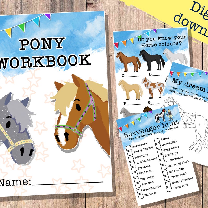 Horse Camp Worksheets - Etsy
