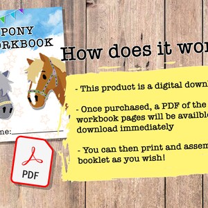 Horse Workbook-illustrated Digital Download for Pony Camp, Horse ...