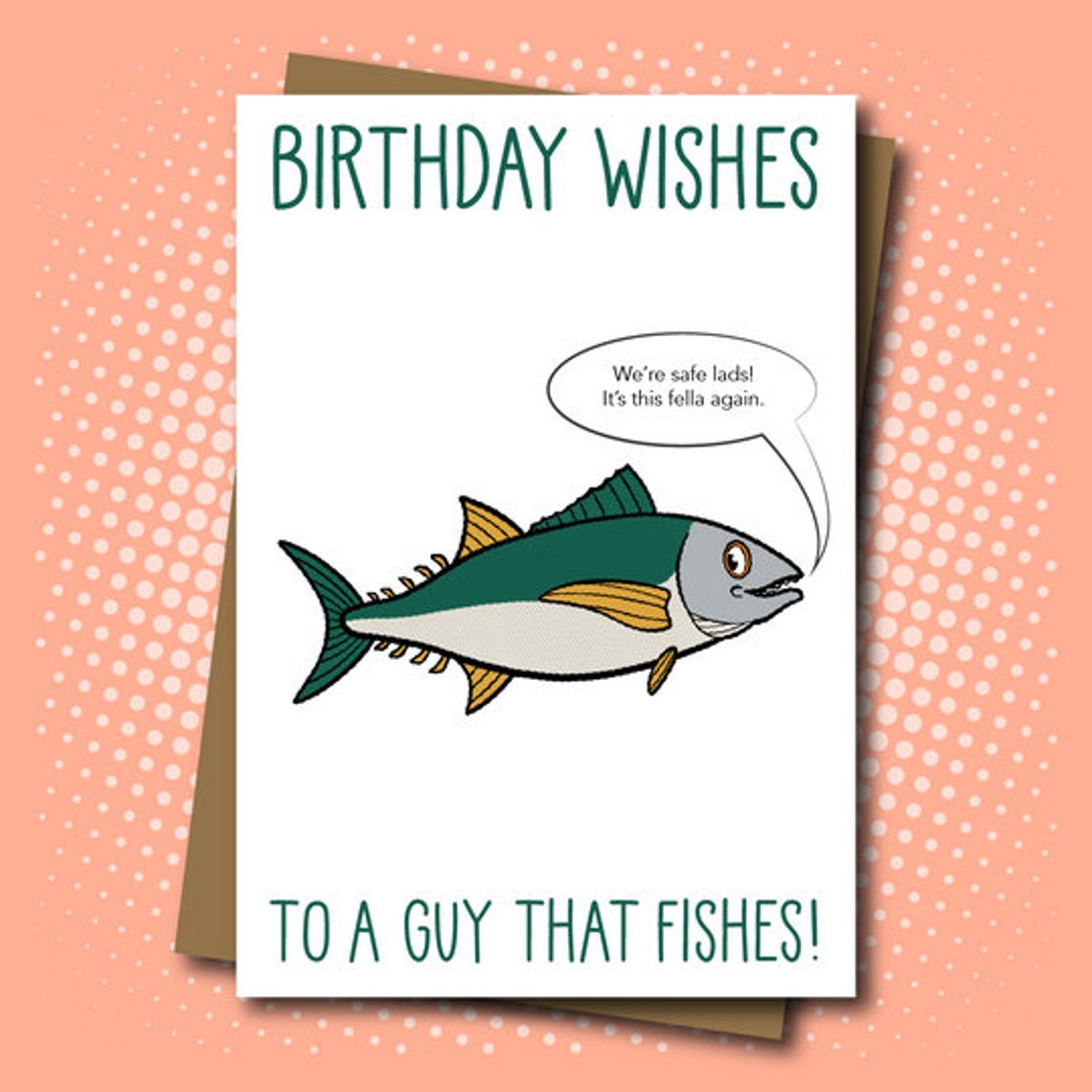 Fishing Birthday Card With Mocking Fish 100% Recycled - Etsy UK