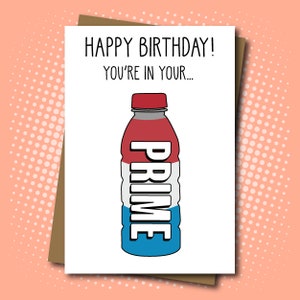 Prime Hydration Energy Drink Inspired Birthday Card - Etsy