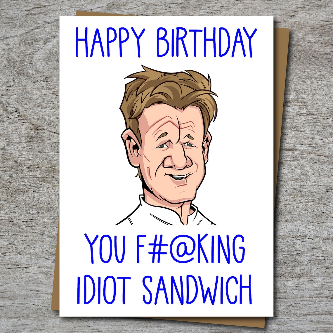 Gordon Ramsay inspired Happy Birthday Card | Etsy