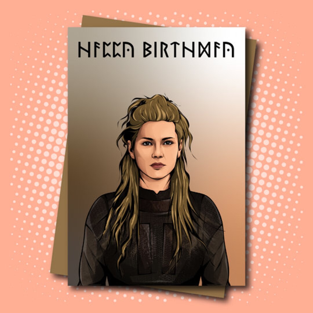 Lagertha From Vikings Inspired Birthday Card in Viking Rune / Runic ...