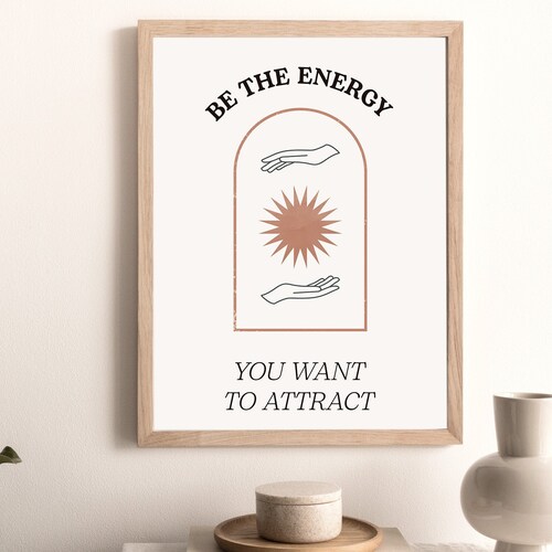 Positive Energy Quote Print Bohemian Poster Spiritual Art | Etsy