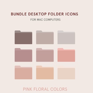 Pink Tones Folder Icons for Mac Computers, Mac Desktop Icons, MacBook ...