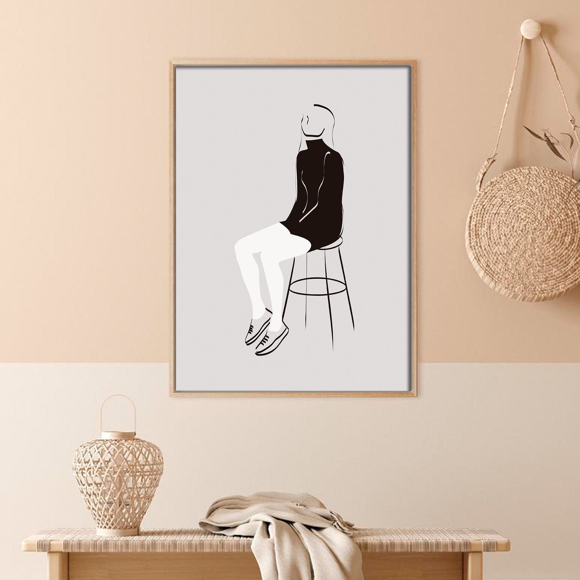Modern Woman Art Print Female Figure Printable Wall Art | Etsy
