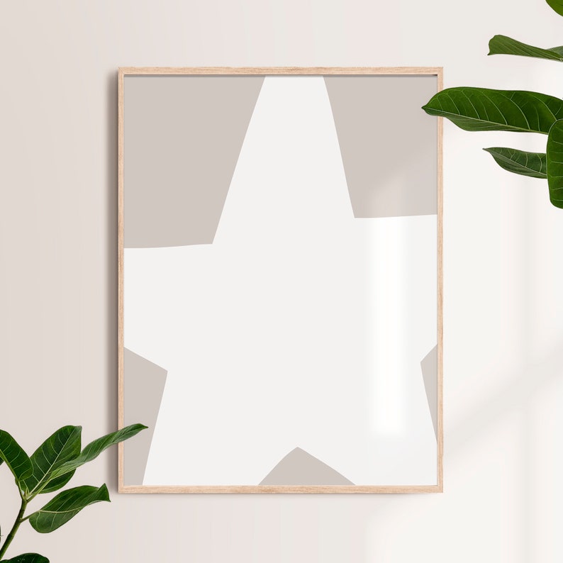 Modern Christmas Star Wall Art Minimalist Holiday Printable - Etsy