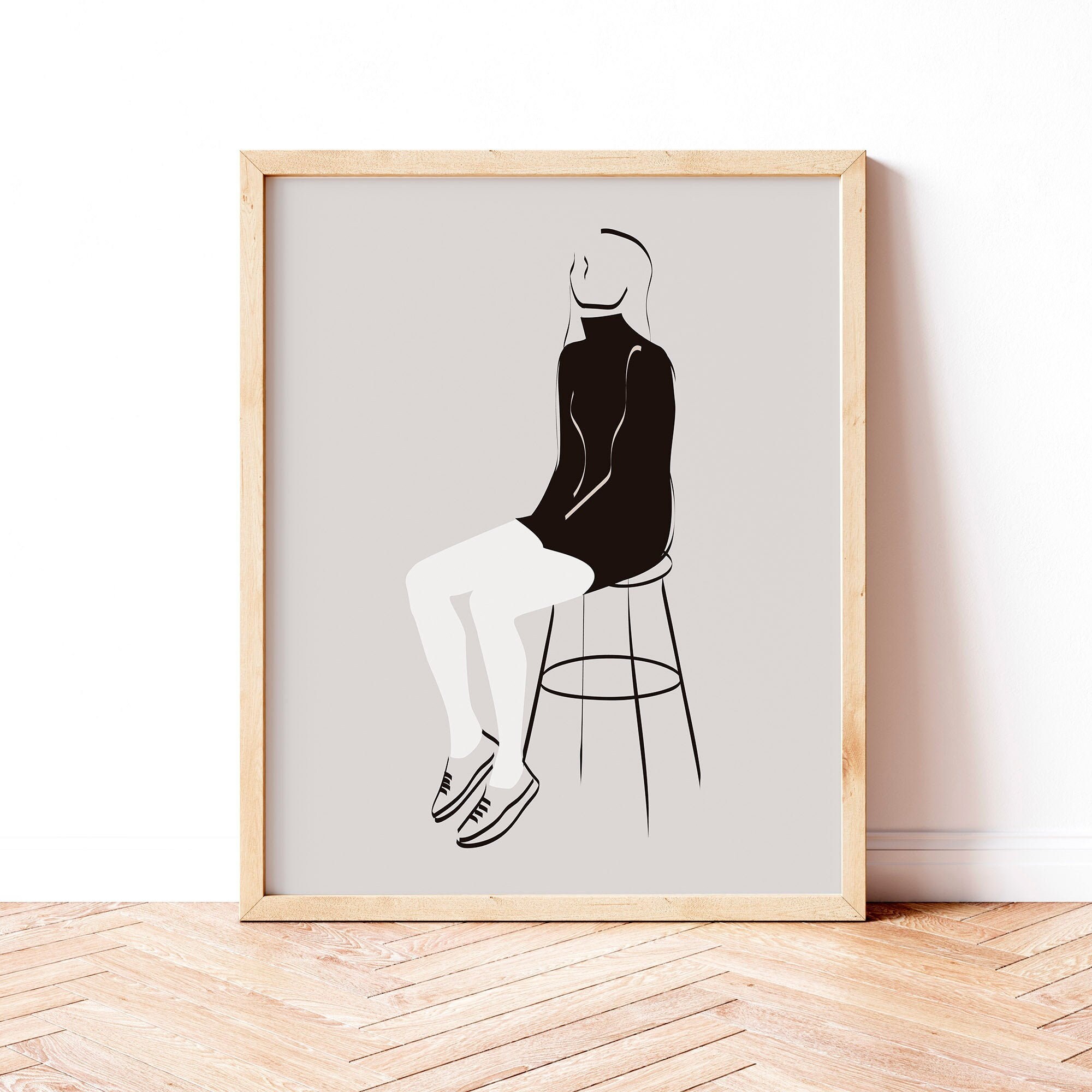 Modern Woman Art Print Female Figure Printable Wall Art | Etsy