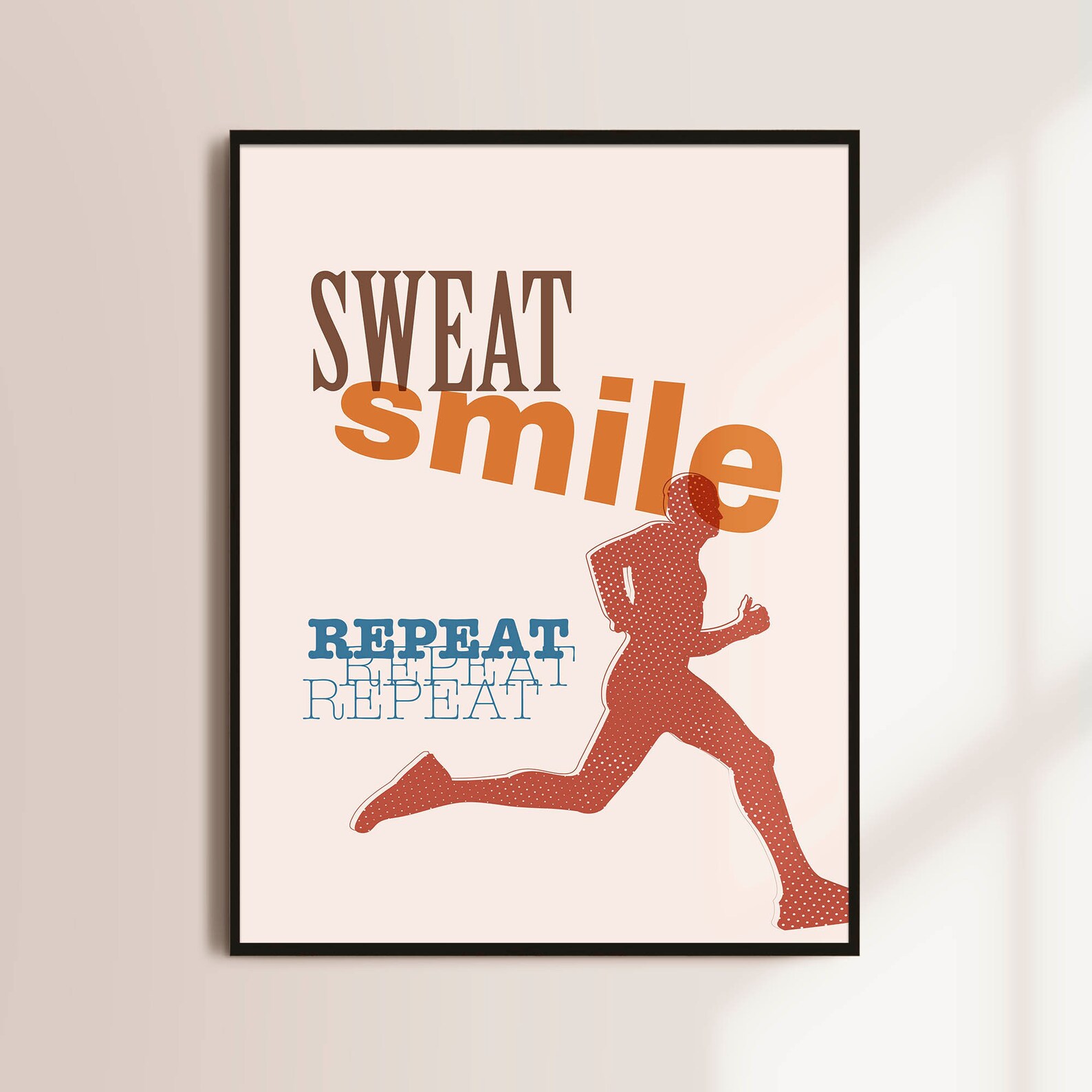 Home Gym Sign, Set of 8 Prints, Fitness Printable, Retro Poster ...