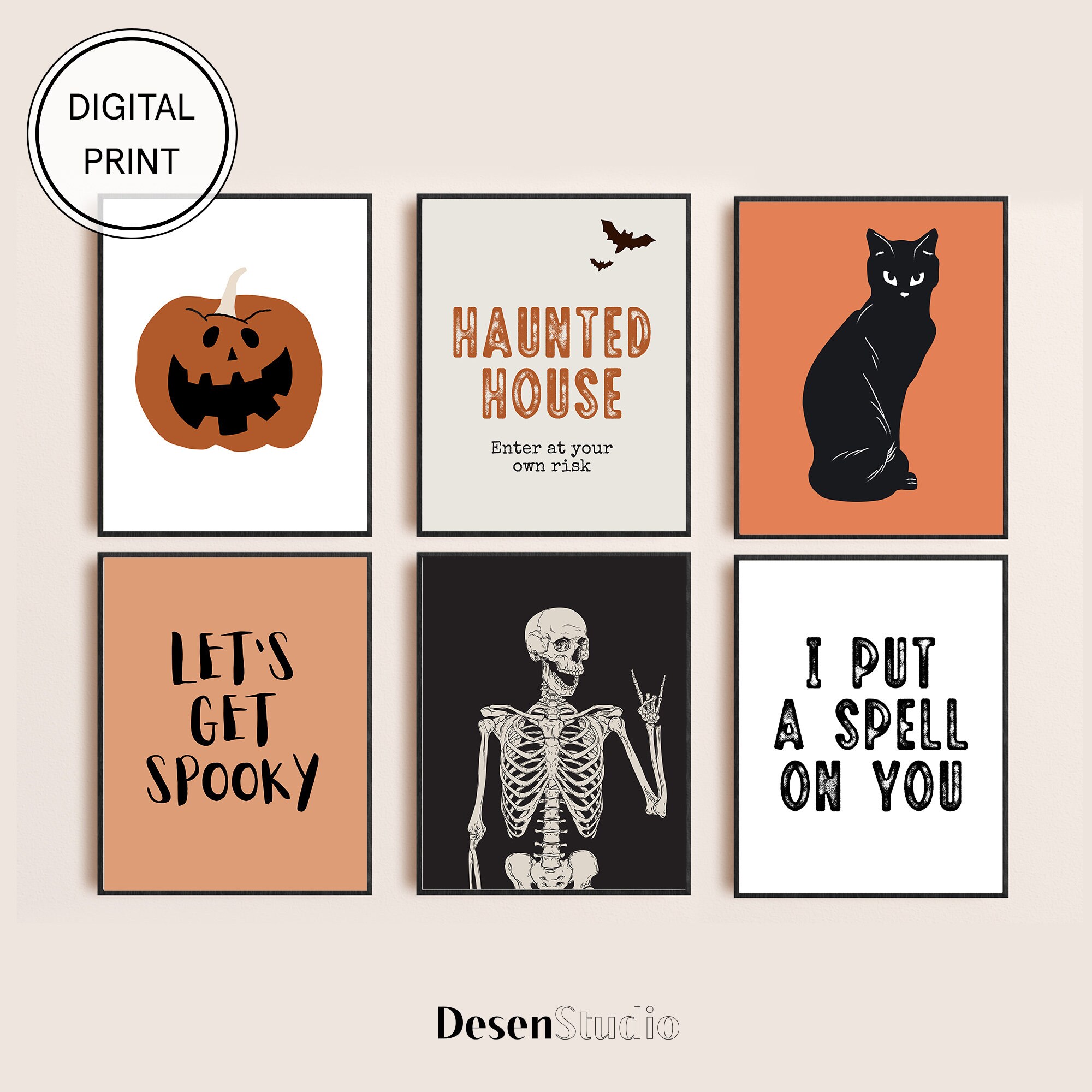 Halloween Gallery Wall Art Prints: Spooky Home Decor (digital Download ...