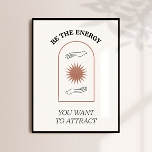 Positive Energy Quote Print, Bohemian Poster, Spiritual Art, Boho Decor ...