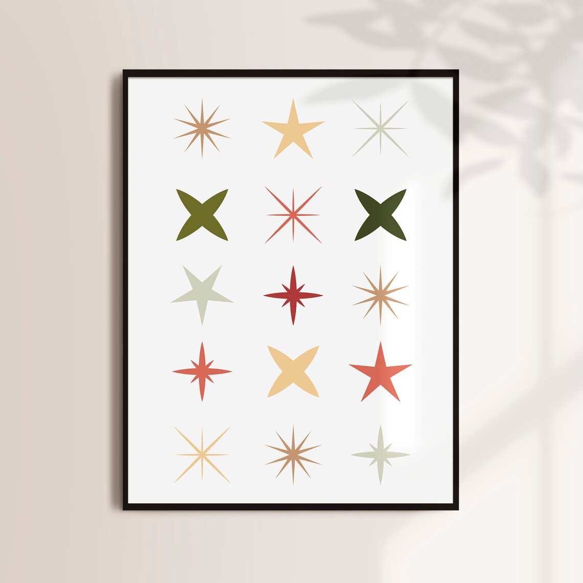 Minimalist Christmas Stars Printable Wall Art Festive Wall | Etsy