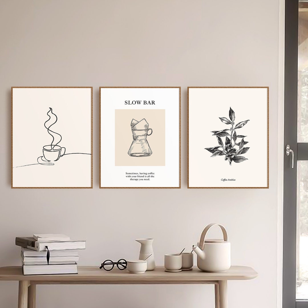 Minimalist Coffee Bar Print Set: Modern Kitchen Art (digital Download ...