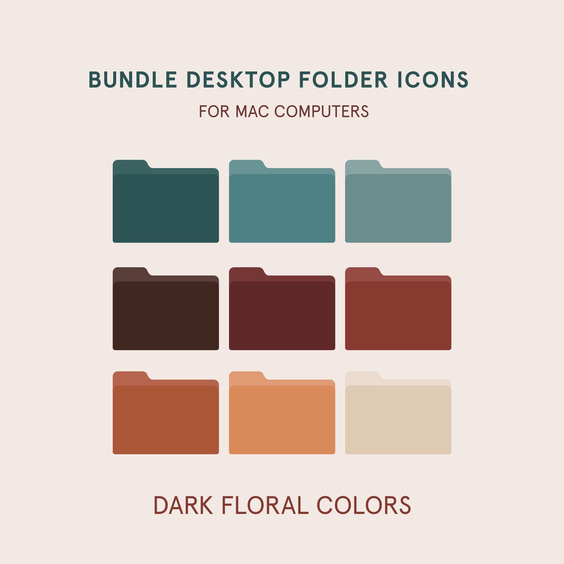 Folder Icons for Mac Computers Mac Desktop Icons Macbook | Etsy