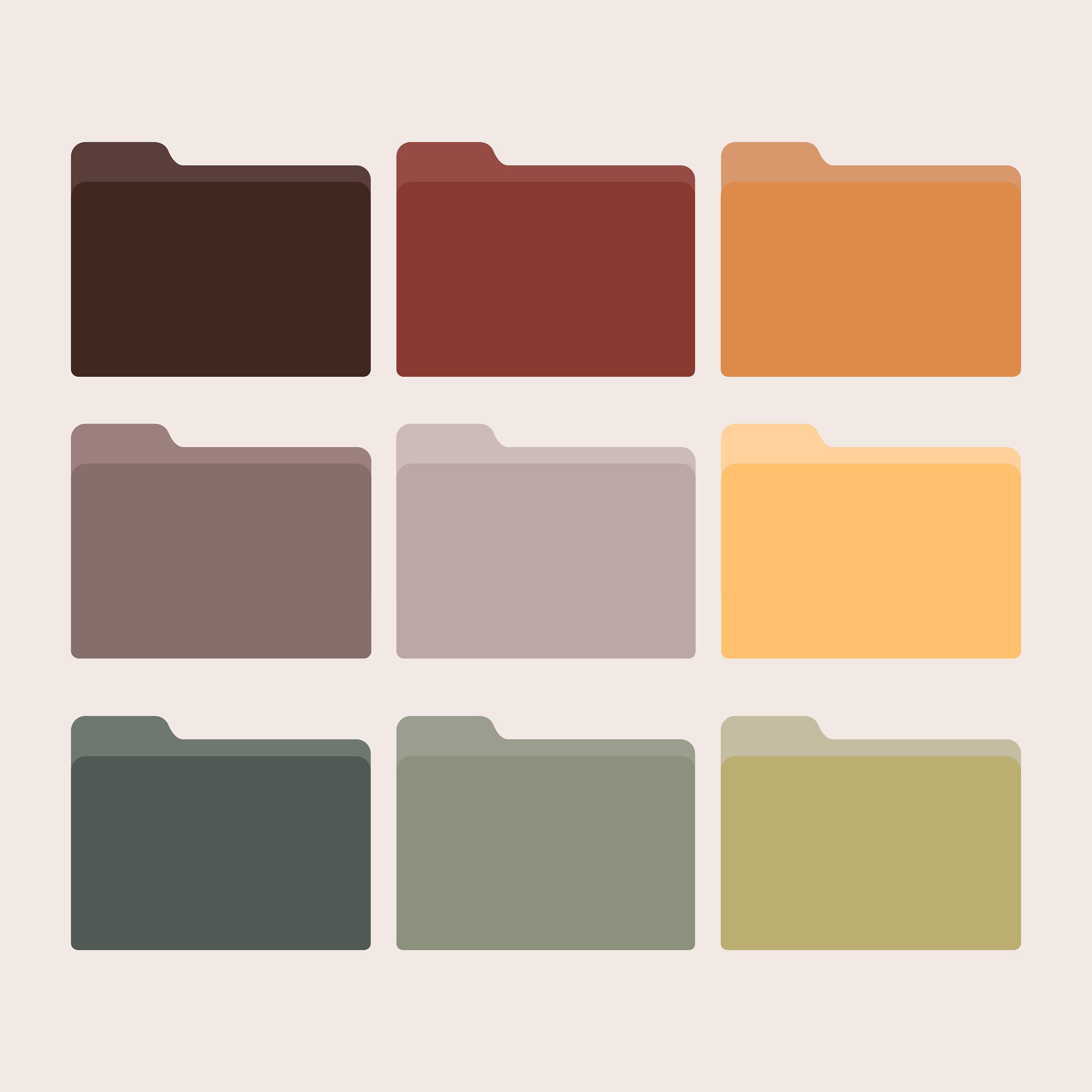 Fall Tones Folder Icons for Mac Computers Mac Desktop Icons | Etsy
