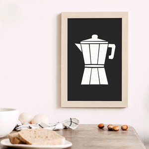 Coffee Art Print, Moka Pot Print, Coffee Maker Poster, Vintage Kitchen ...