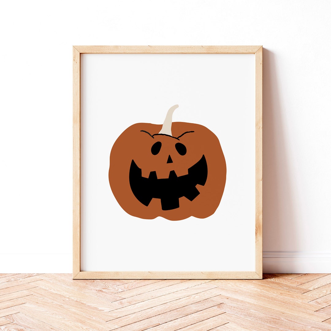 Pumpkin Decor Halloween Printable Wall Art, Fall Decorations, Spooky ...