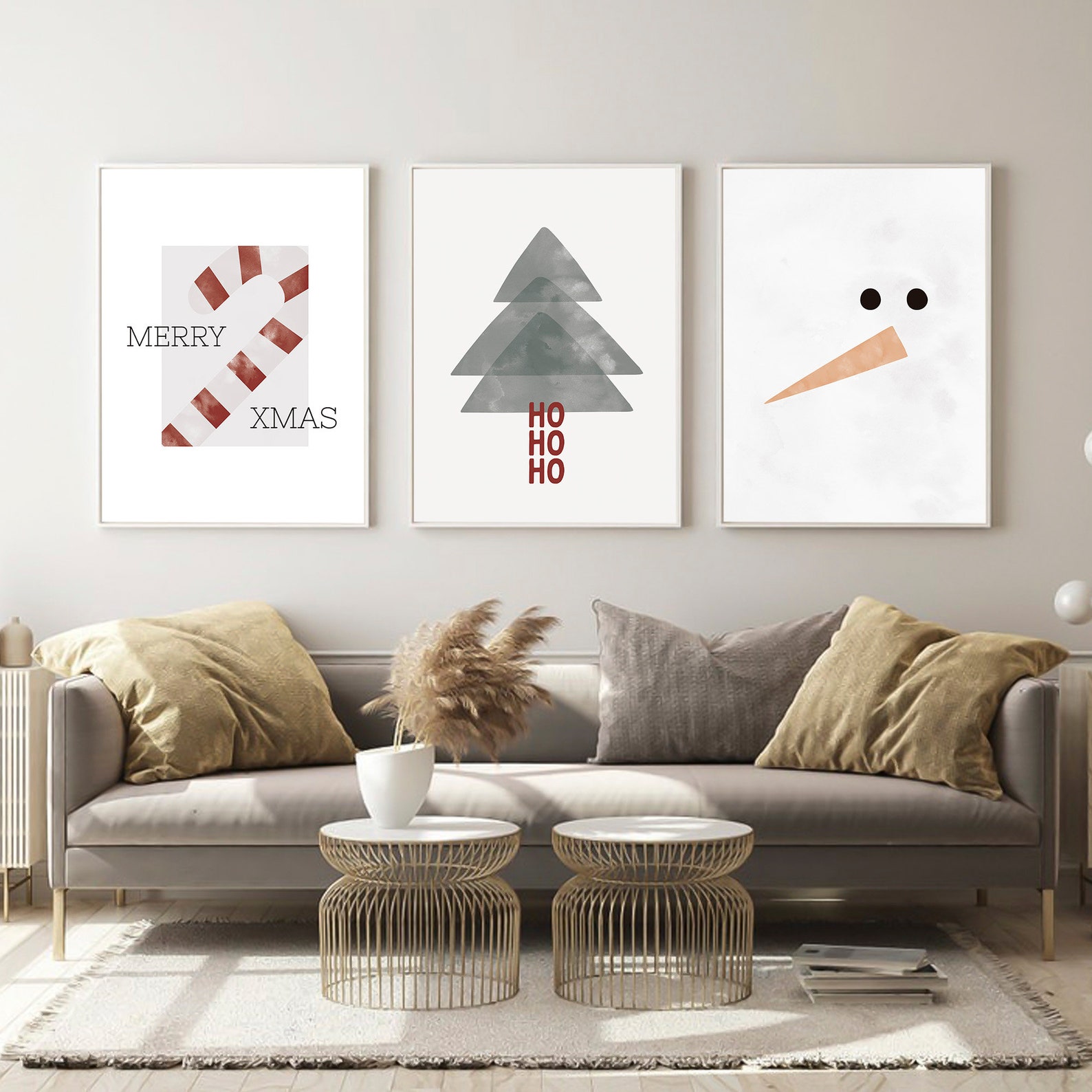 Modern Snowman Art Print Christmas Wall Art Minimalist - Etsy