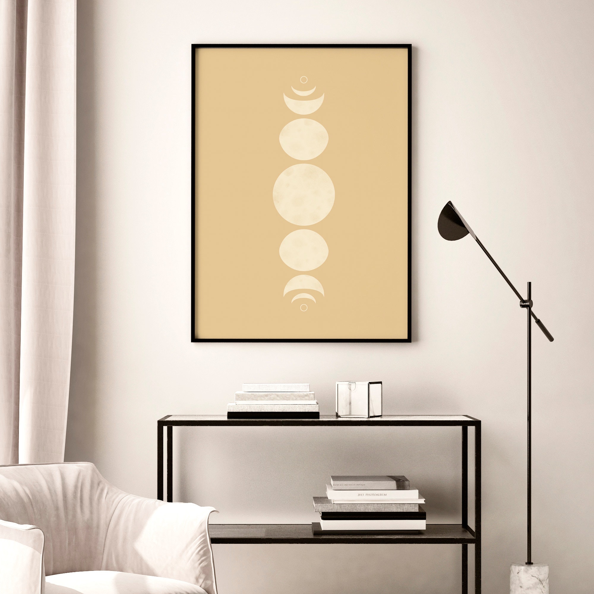 Moon Phases Wall Art Boho Printable Wall Art Printable Wall | Etsy