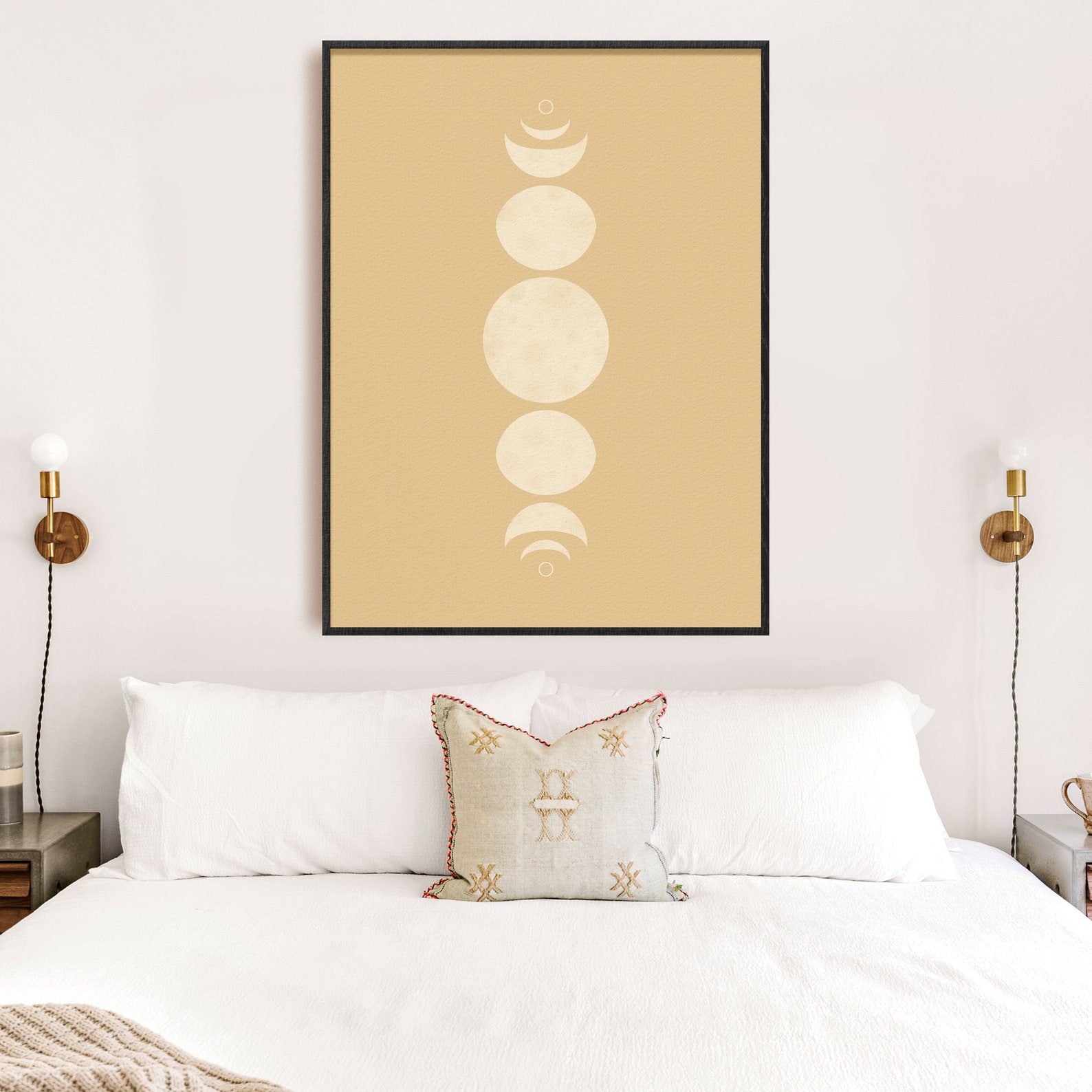 Moon Phases Wall Art Boho Printable Wall Art Printable Wall | Etsy