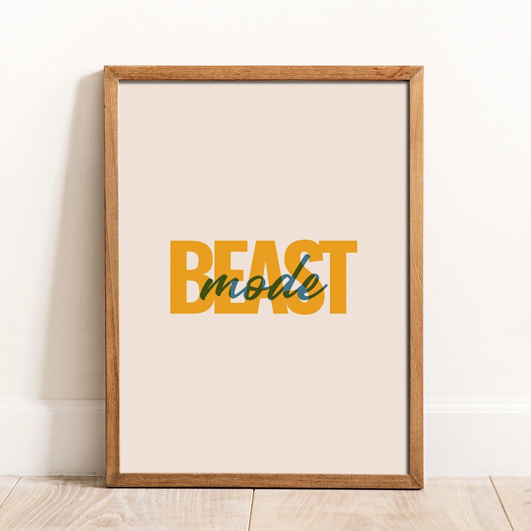 Beast Mode, Home Gym Decor, Sports Print, Fitness Printable Wall Art ...