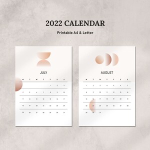 Digital Wall Calendar, Boho Printable Calendar, Printable Monthly ...