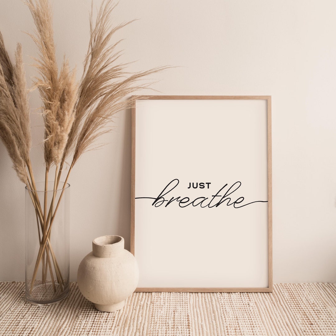 Just Breathe Printable Yoga Wall Decor Yoga Poster Yoga Quotes Yoga ...