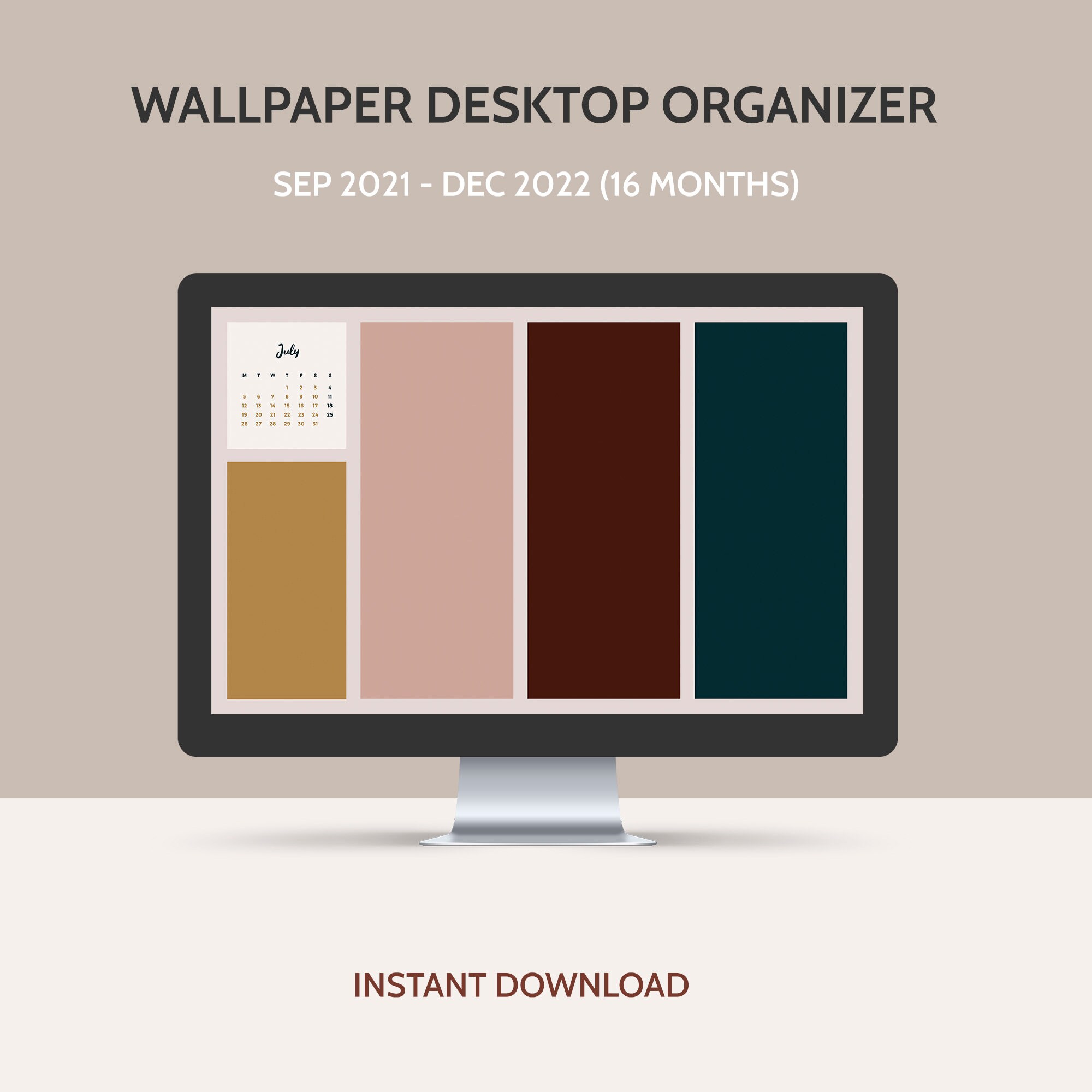 2022 Monthly Calendar Monitor