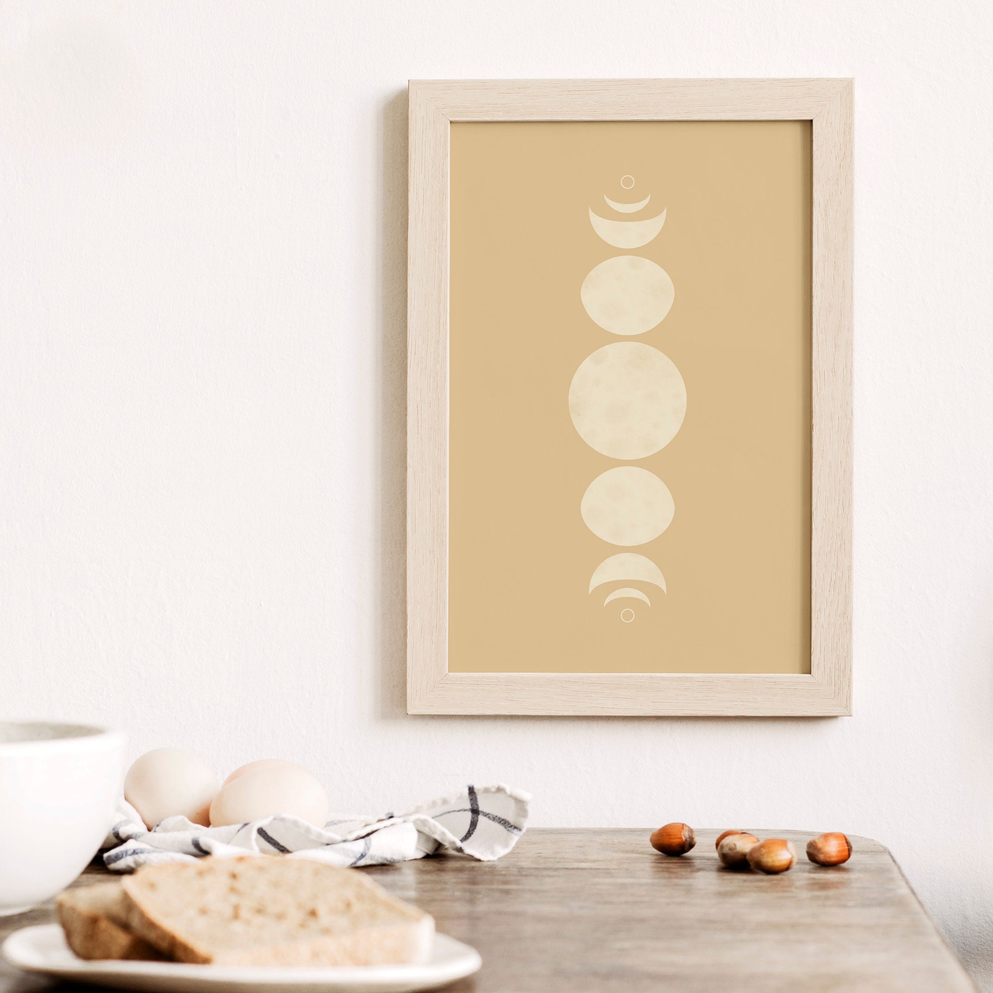 Moon Phases Wall Art Boho Printable Wall Art Printable Wall | Etsy