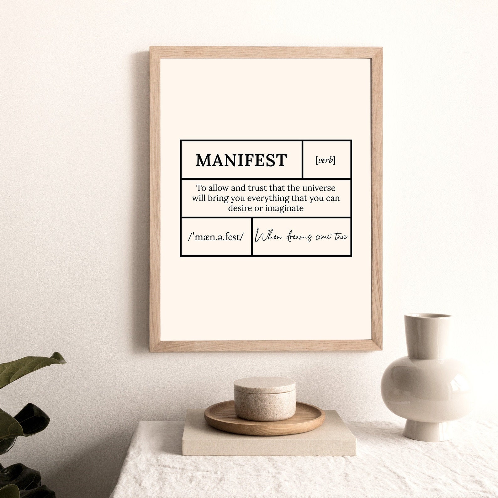 Manifest Definition Print Definition Wall Art Positive - Etsy