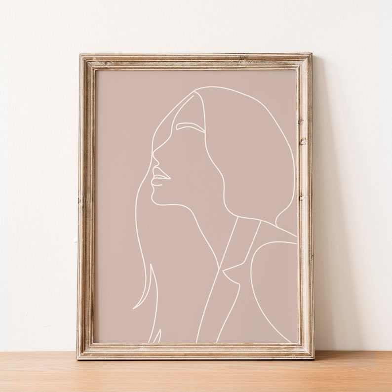 Female line drawing Fashion wall art Woman line art drawing | Etsy