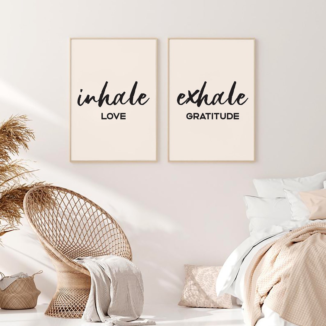 Inhale Exhale Print Set of 2 Digital Prints Boho Decor Spiritual Decor ...