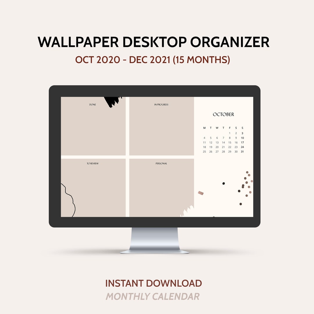 2021 Desktop Wallpaper Organizers, Minimalist Computer Background ...