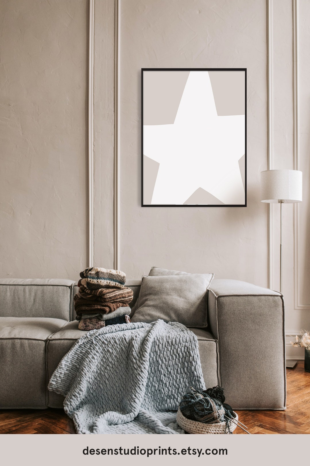 Modern Christmas Star Wall Art, Minimalist Holiday Printable Art ...