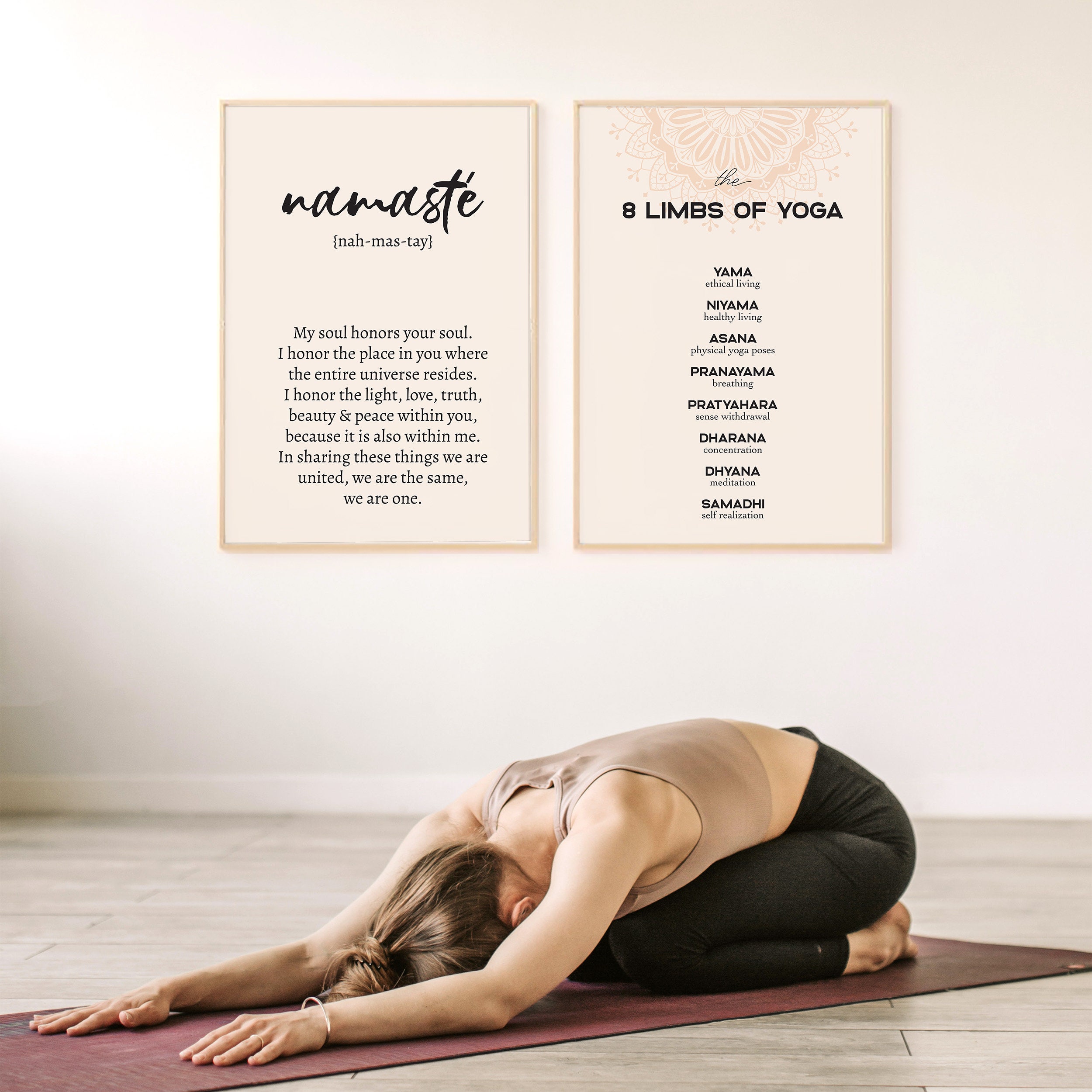 Spiritual Decor Yoga Poster Gallery Wall Print Set of 8 Yoga | Etsy